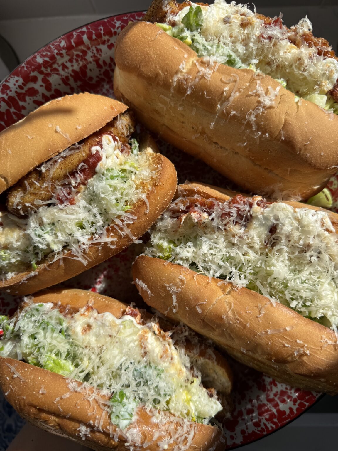 Crunchy Chicken Parmesan Caesar Sandwiches - Rachaell's Recipes