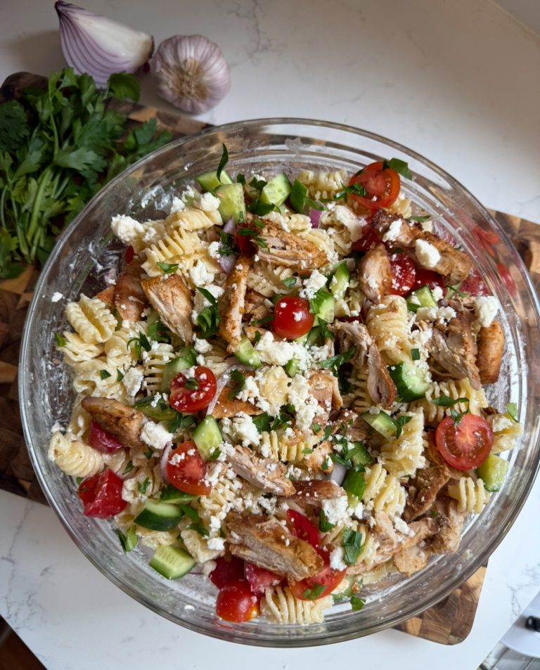 Chicken Shawarma Pasta Salad - Rachaell's Recipes