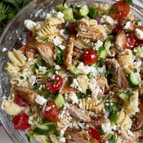 Chicken Shawarma Pasta Salad - Rachaell's Recipes
